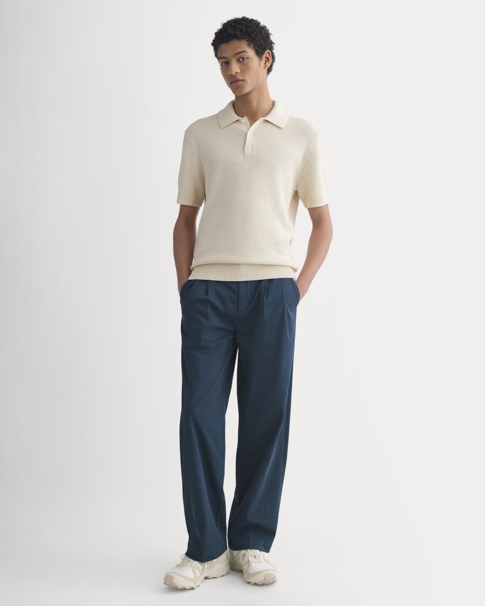 EVERLANE Everlane Pull-On Pleated Twill Trousers